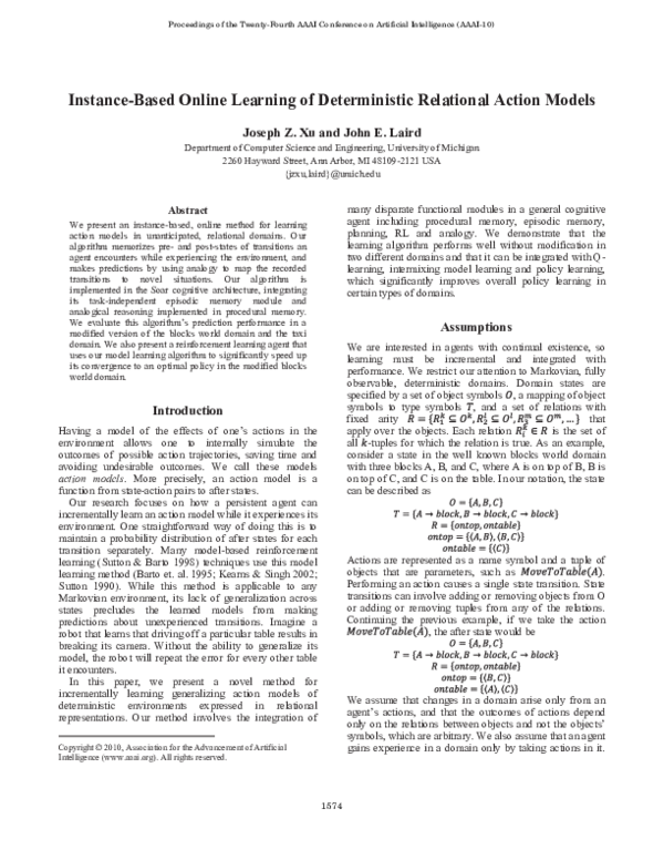 (PDF) Instance-Based Online Learning of Deterministic Relational Action ...
