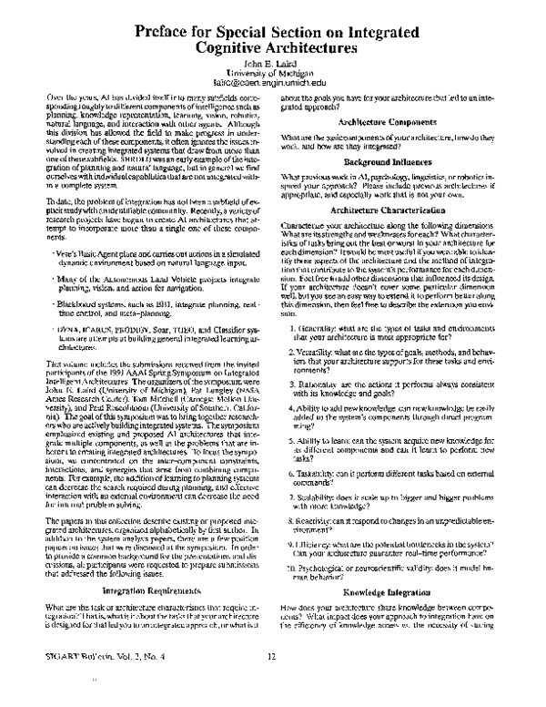 (PDF) Preface for Special Section on Integrated Cognitive Architectures ...