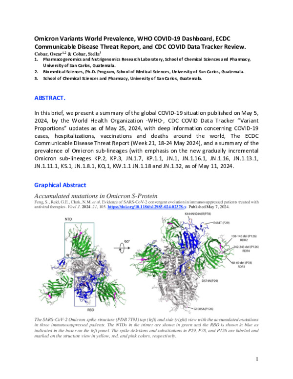 (PDF) Omicron Variants World Prevalence, WHO COVID-19 Dashboard, ECDC ...