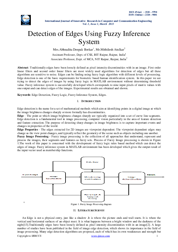 (PDF) Detection of Edges Using Fuzzy InferenceSystem