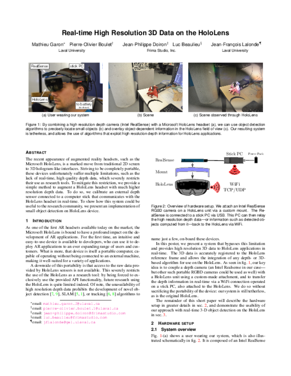 (PDF) Real-Time High Resolution 3D Data on the HoloLens