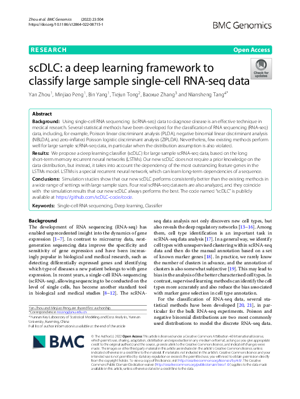 (PDF) scDLC: a deep learning framework to classify large sample single ...