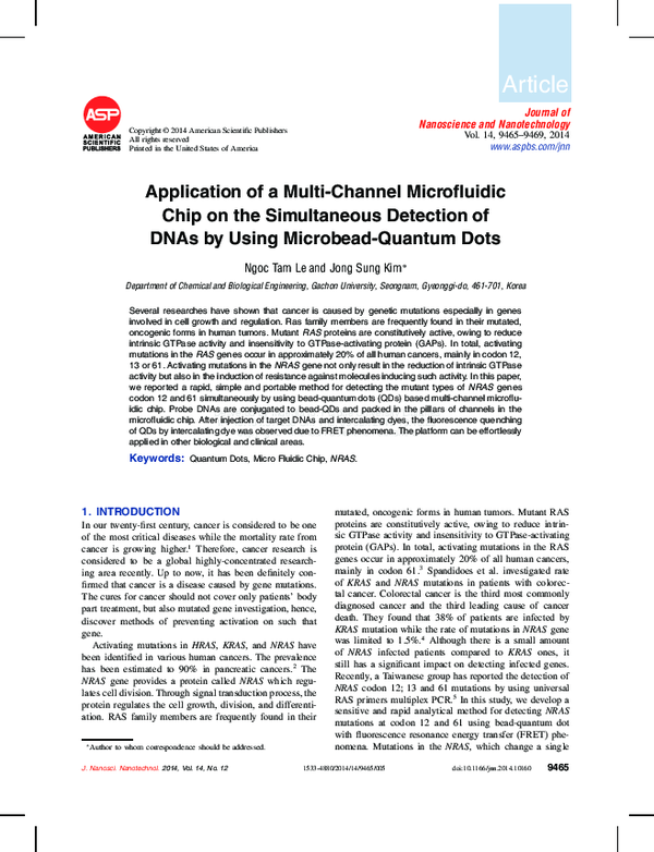 (PDF) Application of a Multi-Channel Microfluidic Chip on the ...