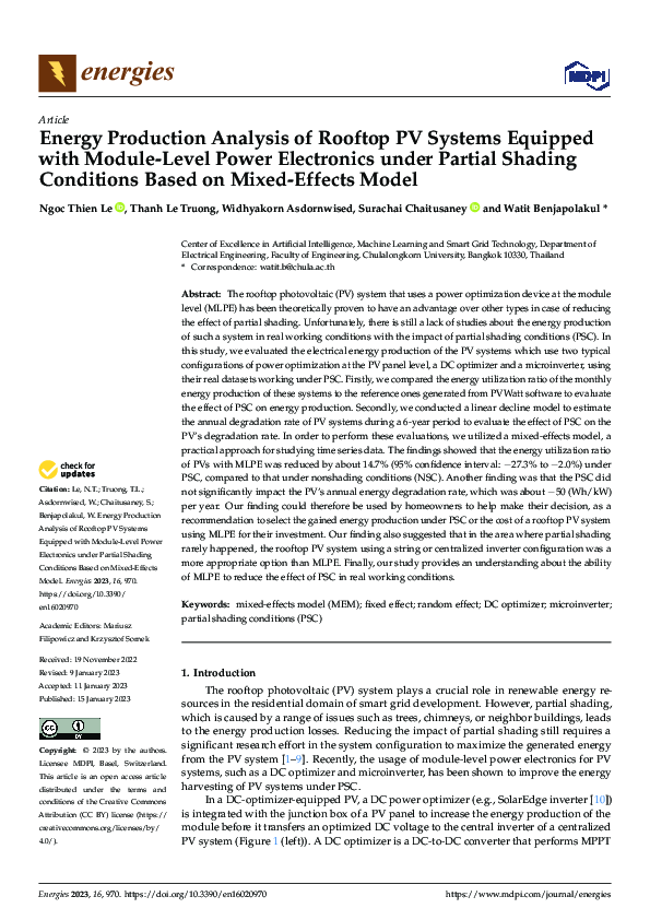 (PDF) Energy Production Analysis of Rooftop PV Systems Equipped with Module-Level Power ...
