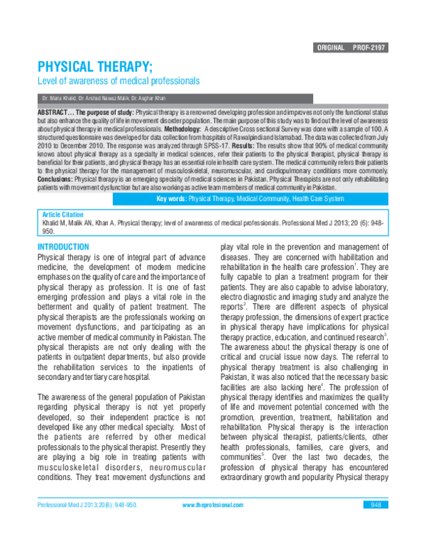 (PDF) Physical Therapy
