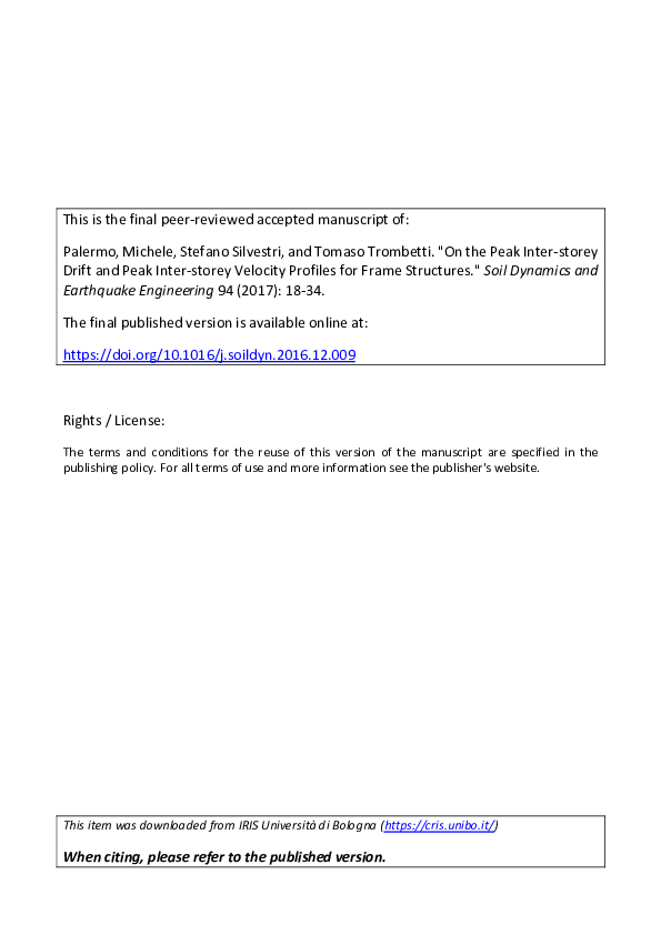 (PDF) On the peak inter-storey drift and peak inter-storey velocity ...