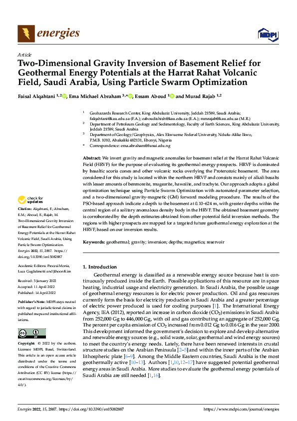(PDF) Two-Dimensional Gravity Inversion of Basement Relief for Geothermal Energy Potentials at ...