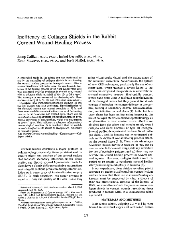 (PDF) Inefficacy of Collagen Shields in the Rabbit Corneal Wound ...