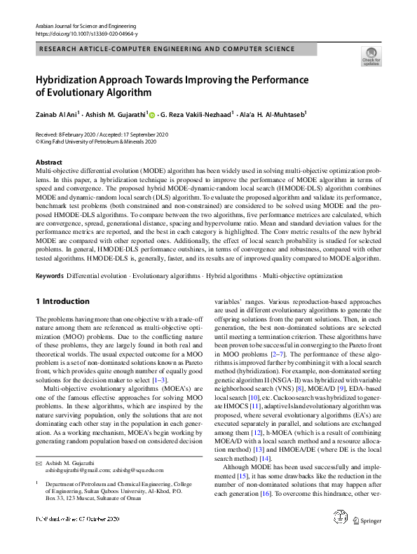 Pdf Hybridization Approach Towards Improving The Performance Of