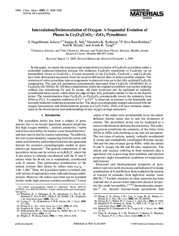 (PDF) Intercalation/Deintercalation of Oxygen: A Sequential Evolution ...