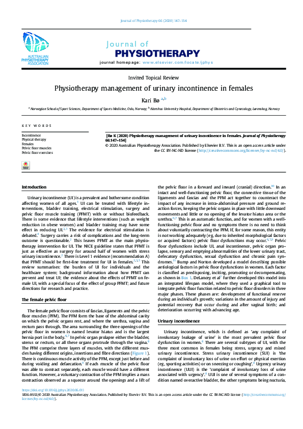 (PDF) Physiotherapy management of urinary incontinence in females