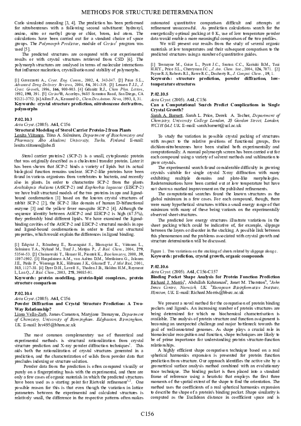 (PDF) Powder diffraction and crystal structure prediction: a two-way ...