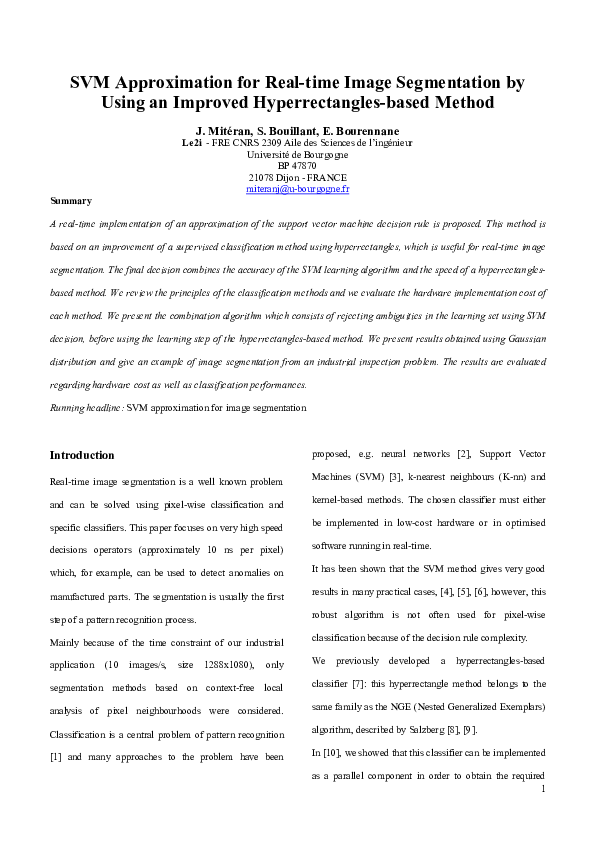(PDF) SVM approximation for real-time image segmentation by using an improved hyperrectangles ...