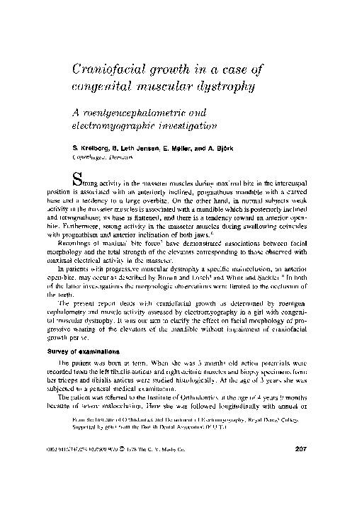 (PDF) Craniofacial growth in a case of congenital muscular dystrophy