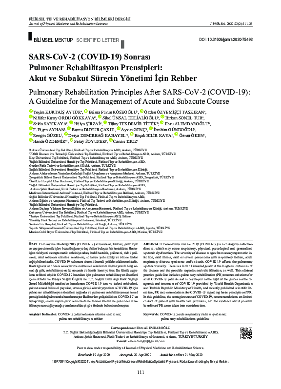 (PDF) Pulmonary Rehabilitation Principles After SARS-CoV-2 (COVID-19 ...