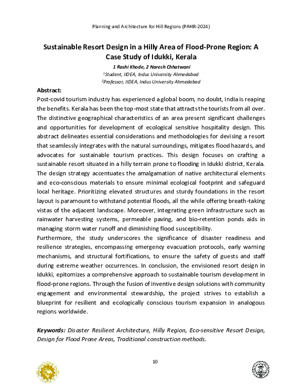 (PDF) Sustainable Resort Design in a Hilly Area of Flood-Prone Region ...