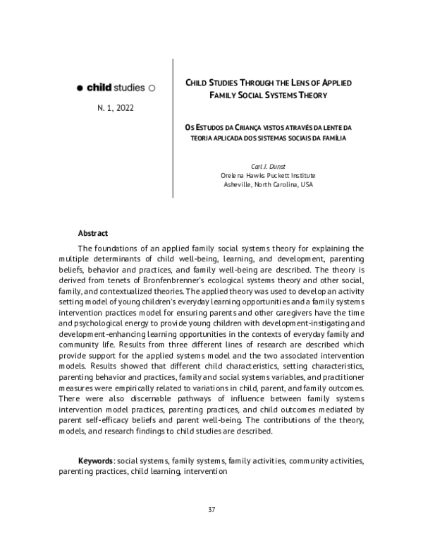 (PDF) Child studies through the lens of applied family social systems ...