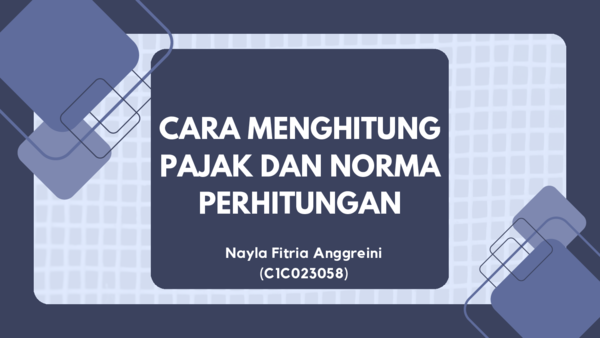 (PDF) Cara Menghitung Pajak dan Norma Perhitungan Pajak