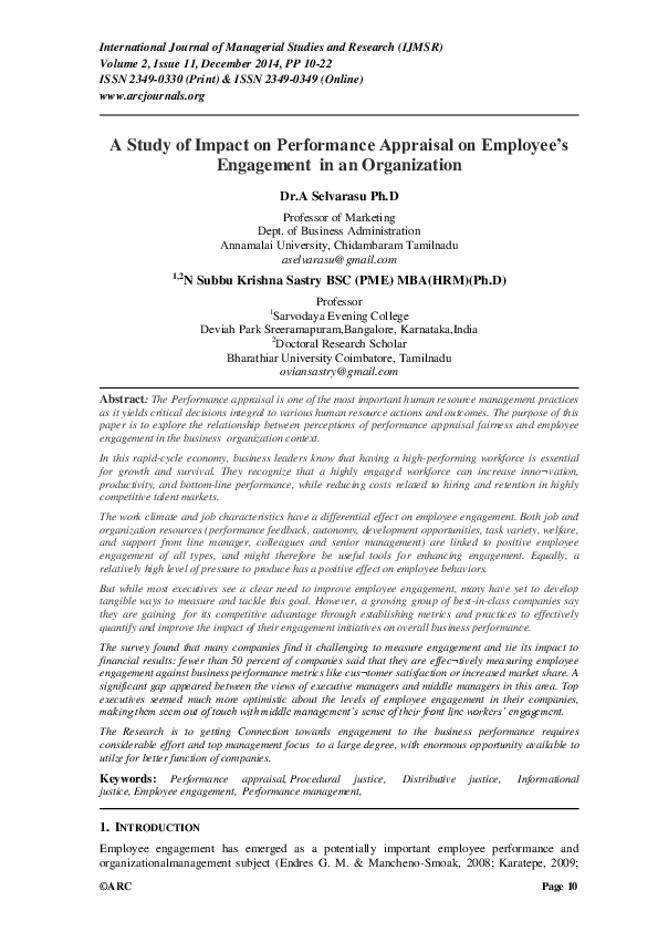 (PDF) A Study of Impact on Performance Appraisal on Employee ...