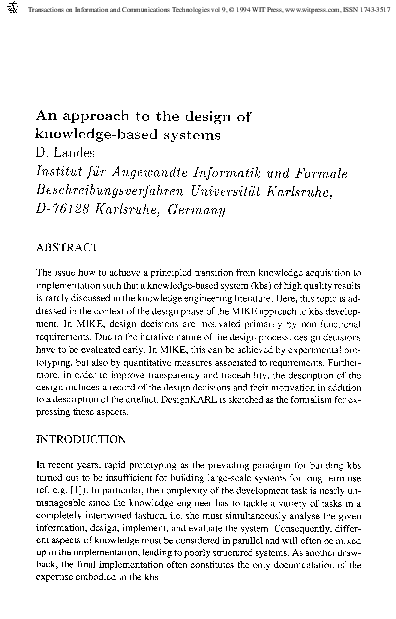 (PDF) An approach to the design of knowledge-based systems | Dieter Landes - Academia.edu