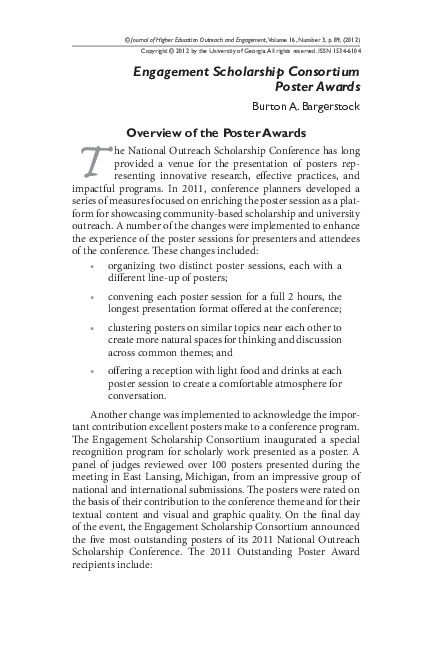 (PDF) Overview of the Poster Awards