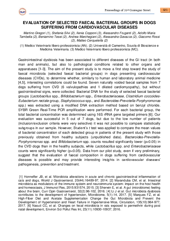 (PDF) Evaluation of selected faecal bacterial groups in dogs suffering ...
