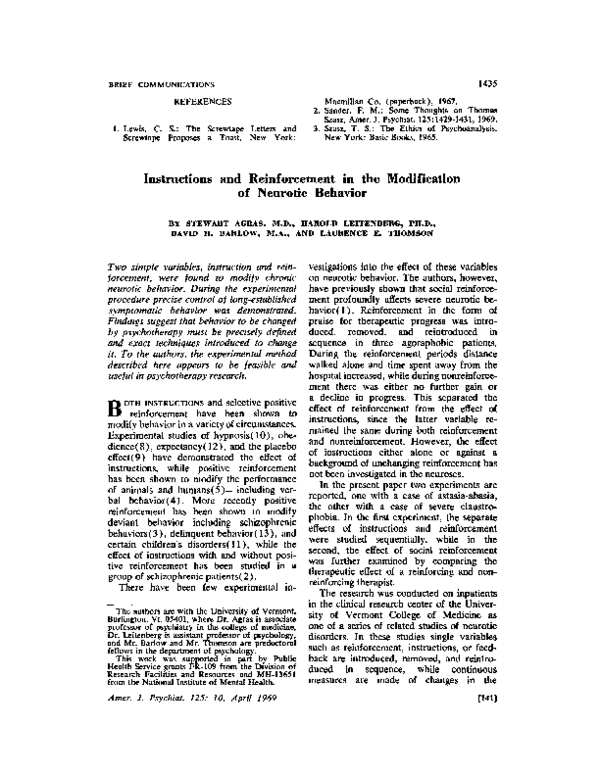 (PDF) Instructions and Reinforcement in Modification of a Case of ...