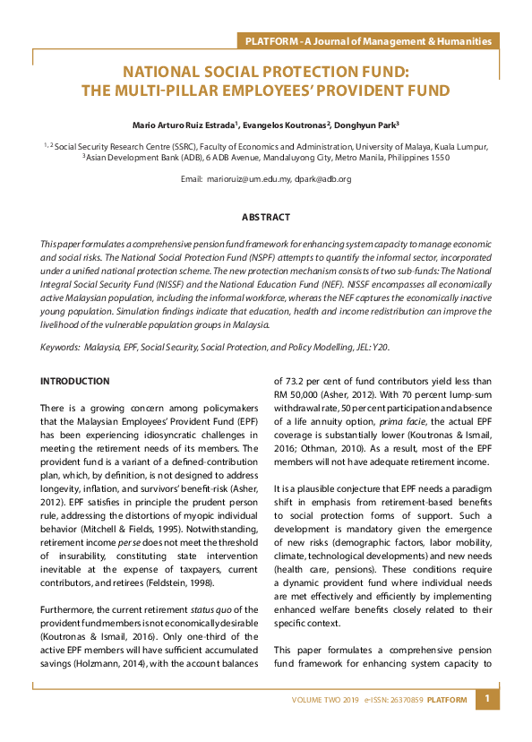 (PDF) National Social Protection Fund: The Multi-Pillar Employees ...