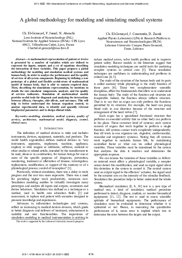 (PDF) A global methodology for modeling and simulating medical systems