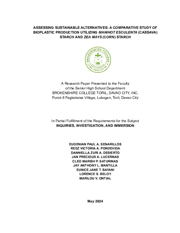 (PDF) ASSESSING SUSTAINABLE ALTERNATIVES: A COMPARATIVE STUDY OF ...