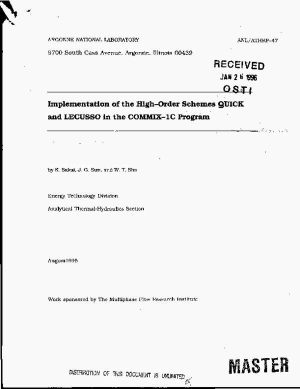 (PDF) Implementation of the high-order schemes QUICK and LECUSSO in the ...