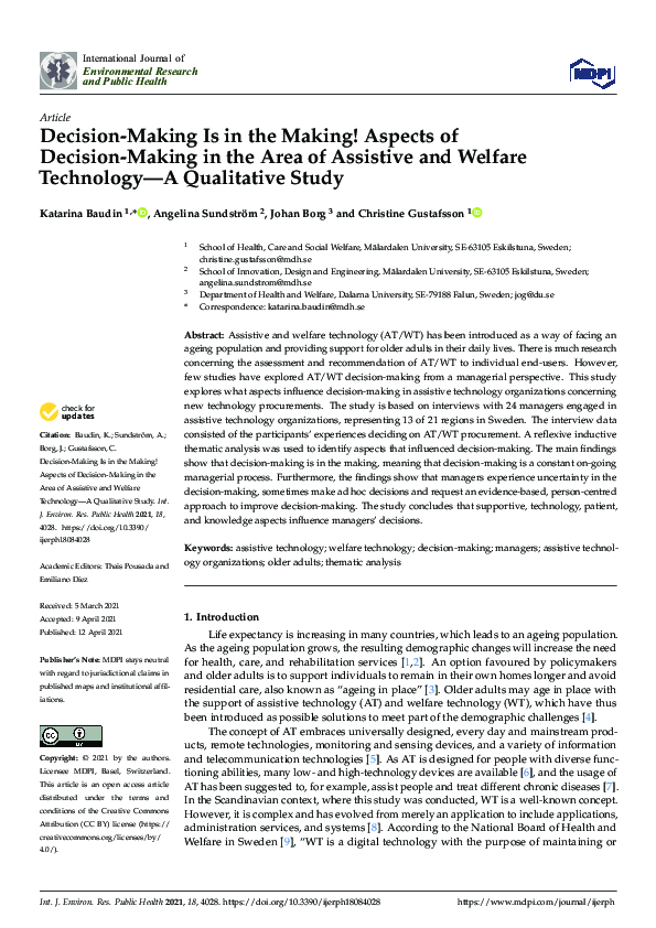 (PDF) Decision-Making Is in the Making! Aspects of Decision-Making in ...