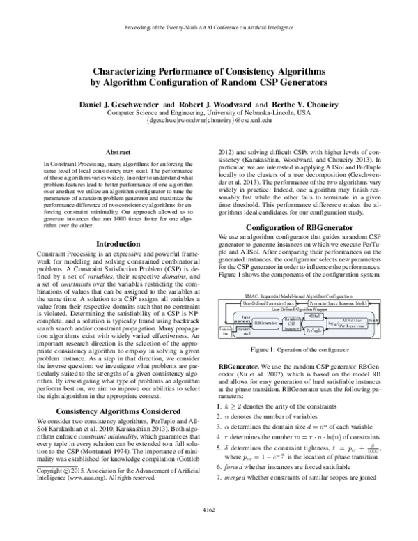 (PDF) Characterizing Performance of Consistency Algorithms by Algorithm Configuration of Random ...