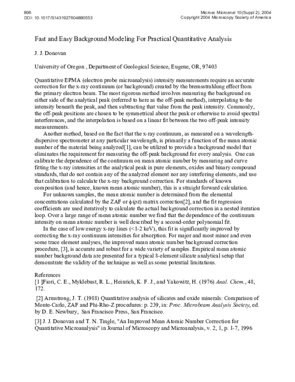 (PDF) Fast and Easy Background Modeling For Practical Quantitative Analysis