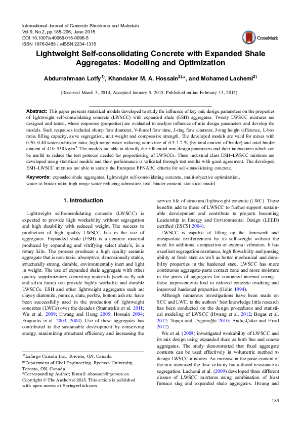 (PDF) Lightweight Self-consolidating Concrete with Expanded Shale ...