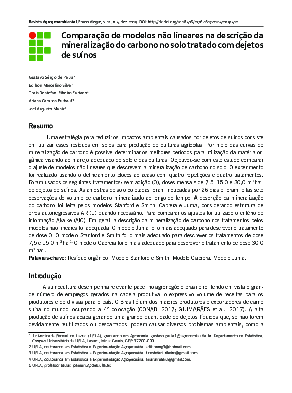 (PDF) Comparison of nonlinear models for the description of carbon ...