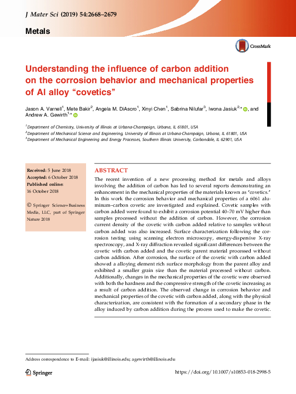(PDF) Understanding the influence of carbon addition on the corrosion ...