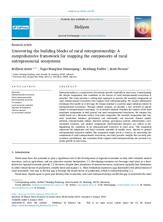 (PDF) Uncovering the building blocks of rural entrepreneurship: A ...