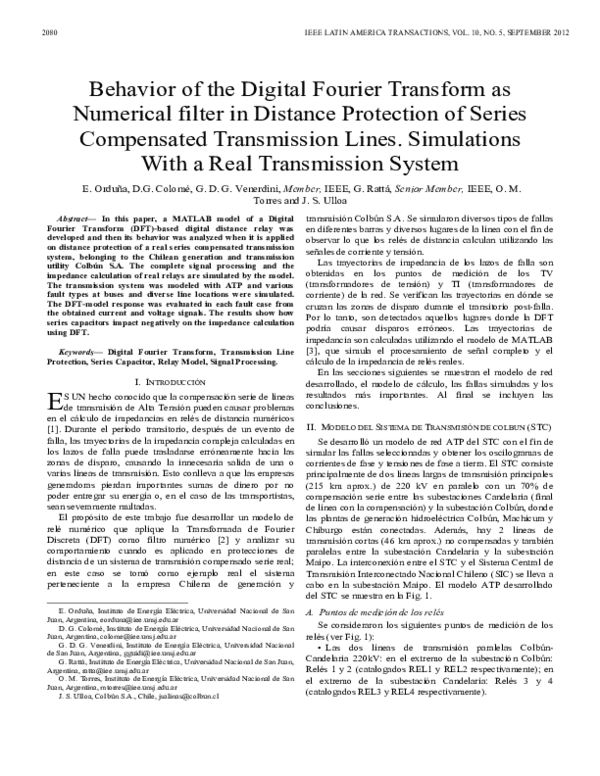 (PDF) Behavior of the Digital Fourier Transform as Numerical filter in ...