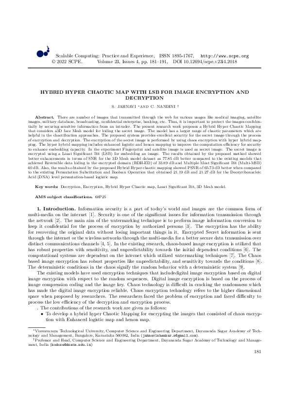 (PDF) Hybrid Hyper Chaotic Map with LSB for Image Encryption and Decryption | Jahnavi Shankar ...