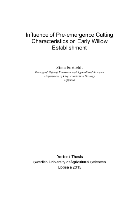 (PDF) Influence of pre-emergence cutting characteristics on early ...