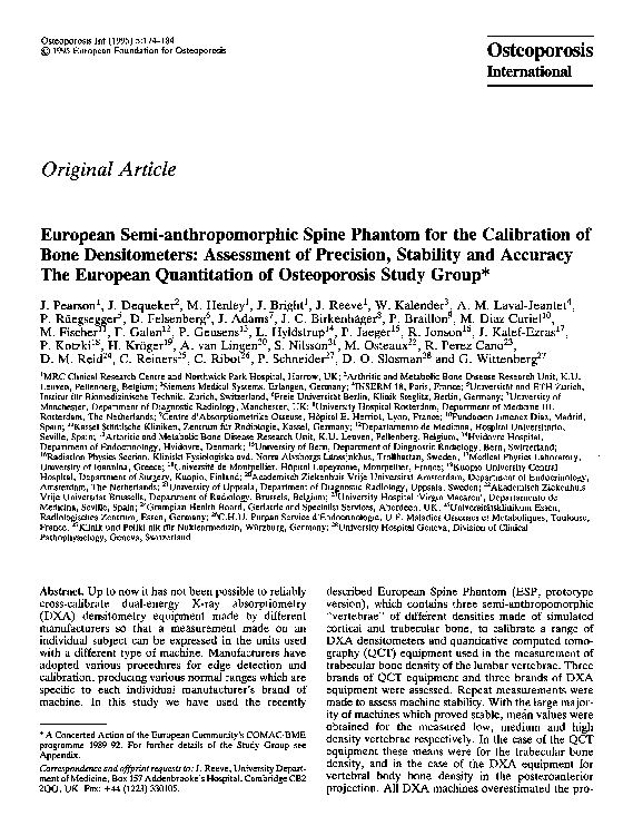 (PDF) European semi-anthropomorphic spine phantom for the calibration ...
