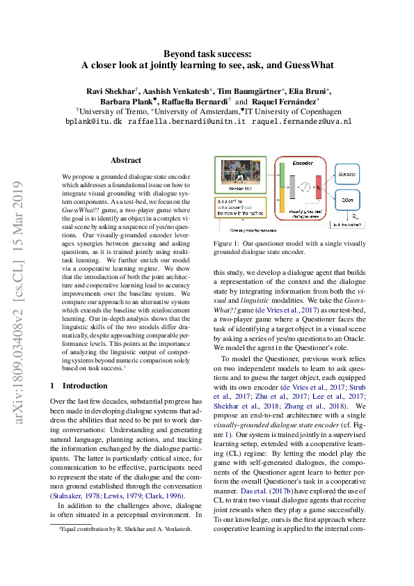 (PDF) Beyond task success: A closer look at jointly learning to see ...