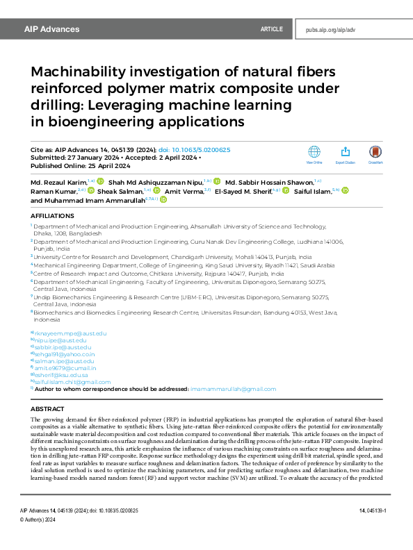 (PDF) Machinability investigation of natural fibers reinforced polymer ...