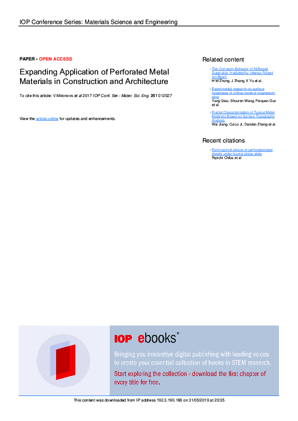 (PDF) Expanding Application of Perforated Metal Materials in ...