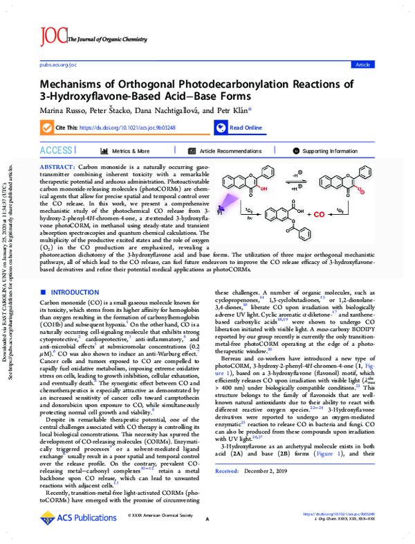 (PDF) Mechanisms of Orthogonal Photodecarbonylation Reactions of 3 ...