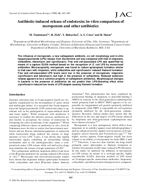 (PDF) Antibiotic-induced release of endotoxin: in-vitro comparison of ...
