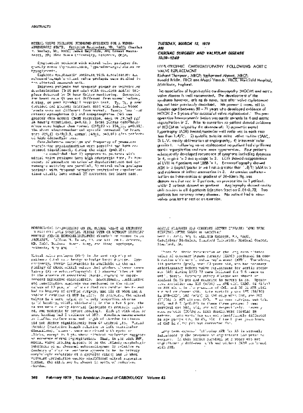 (PDF) Mitral valve prolapse syndrome-evidence for a hyperadrenergic state