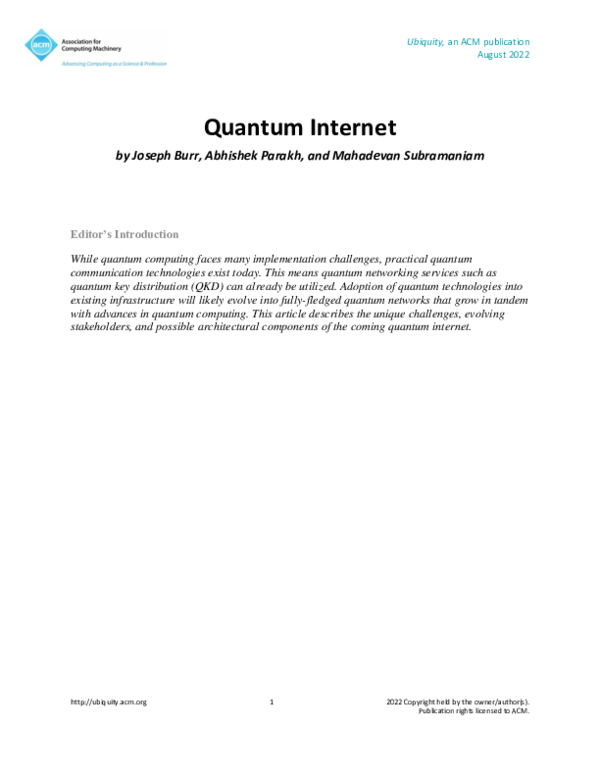 (PDF) Quantum internet