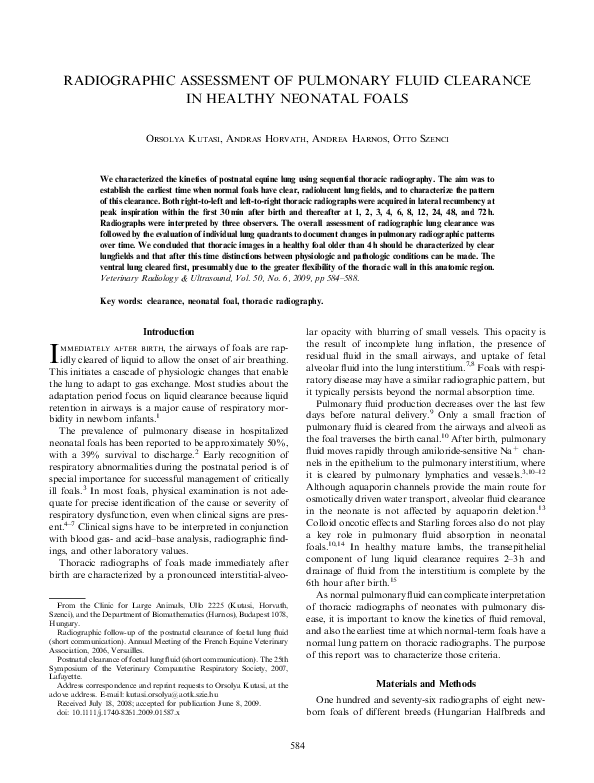 (PDF) Radiographic Assessment of Pulmonary Fluid Clearance in Healthy ...